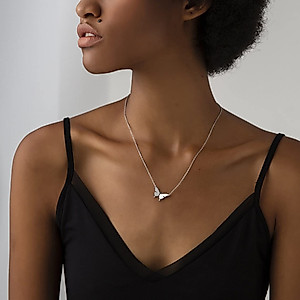 MIDEEO Dainty Butterfly Necklace for Women Silver Plated Butterfly Pendant Necklace Minimalist Charm Jewelry