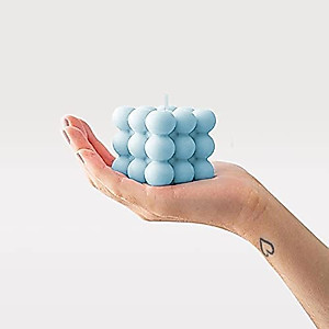 2PCS Bubble Candles Vanilla Scented Aesthetic Cube Candle, Soy Wax Cool Shaped Candles, Home Office Danish Pastel Trendy Room Floating Shelves Decor Small Bubble Candles