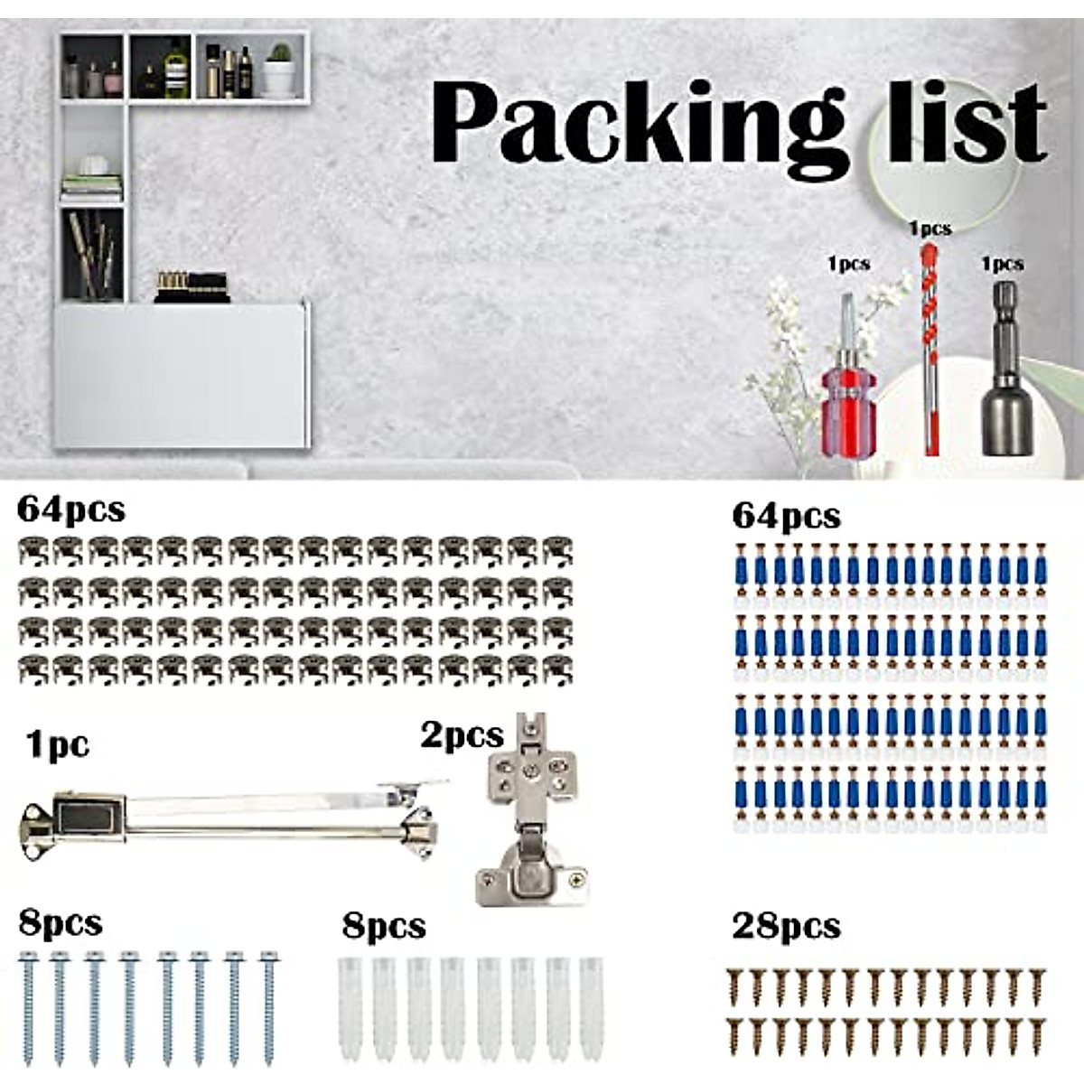 Pmnianhua Floating Desk,Wall Mounted Desk Folding,Space Saving Desk,Folding Wall Desk for Small Space Apartment Bedroom(White)