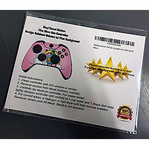 Rainbow Unicorn Pink Background Design Xbox One Controller Vinyl Decal Sticker Skin by egeek amz [video game]