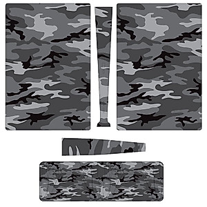 Camouflage Grey 3pcs Whole Body Decal Cover Sticker for PS5 Digital Edition for PS5 Console and Controller