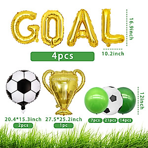 Soccer Balloons Soccer Party Decorations GOAL Trophy Balloons For Men’s Boy’s Soccer Birthday Party Sports Theme Party Football Theme Party Supplies (Style 01)