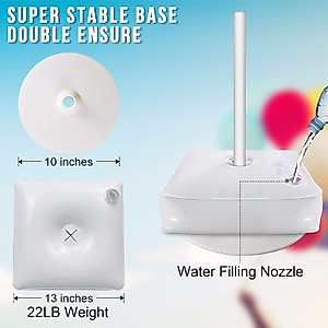 Balloon Arch Kit, 9FT Tall &10Ft Wide Adjustable Plastic Balloon Column Stands Set with Water Fillable Bases and Water Bag 50 Balloon Clips,1 Manual Pump,2 Knotter, Dot Glue,2 Flower Clips...