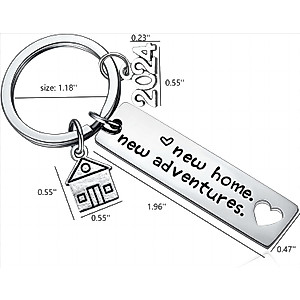 New Home Keychain 2024 Housewarming Gift for New Homeowner House Keyring Moving in Key Chain New Home Owners Jewelry from Real Estate Agent