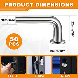 Hicarer 50 Pcs Pallet Rack Drop Pin M7x33mm Heavy Duty Pallet Rack Safety J Bolt Carbon Steel Universal Racking Pin for Warehouse Home Pallet Racks and Shelving Units