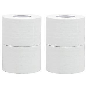 Iconikal White Athletic Tape (4 Pack), Easy Tear Sports Tape, 1.5” x 24 Feet (8 Yards) Each Roll, Extra Strong, No Sticky Residue