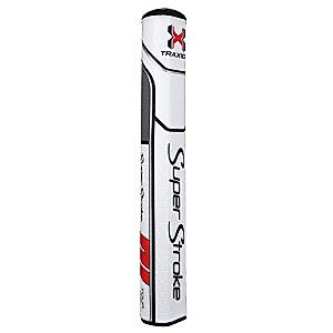 SuperStroke Traxion Tour Golf Putter Grip,White/Red/Gray (Tour 5.0) | Advanced Surface Texture that Improves Feedback and Tack | Minimize Grip Pressure with a Unique Parallel Design | Tech-Port