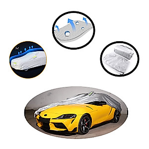Custom-Fit All Weather Waterproof Automobiles Cover Compatible with Supra GR A90 A91 MK5 2019-2024 Indoor Outdoor Snow Rain Dust Hail Protection Full Auto Vehicle Can Long-Term Use Exterior Car Cover
