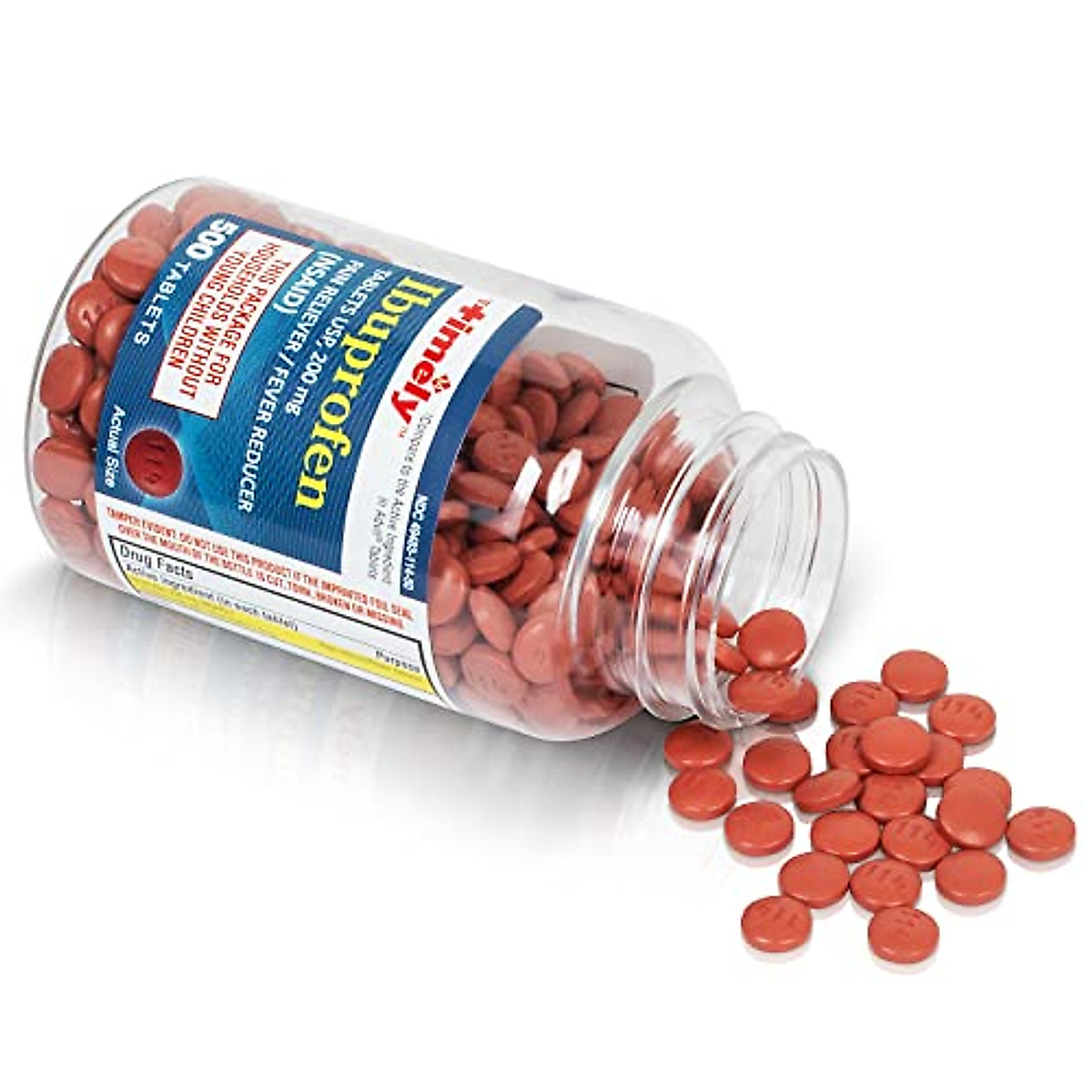 Timely - Ibuprofen 200mg - 500 Tablets - Compared to Advil Tablets - Pain Relief Tablets and Fever Reducer for Adults - for Headache Relief, Menstrual Pain, Tooth and Muscular Aches