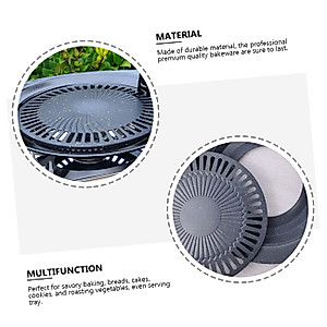 LABRIMP Round Enamel Baking Tray and Frying Pan Creative Double Roasting Bakeware for Home Cooking Compatible with Air Fryers Ideal for Baking and Grilling