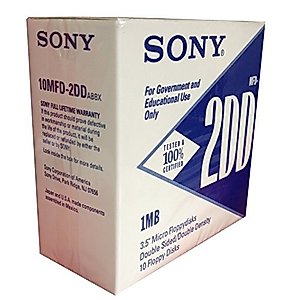 Sony 3.5 Micro Floppydisks Double Sided, Double Density 1 Box of 10 Pack