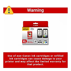 Canon PG-245XL/CL-246XL Ink/Photo Paper Pack, Compatible to MX490, MX492, MG2522, MG3020,MG2920,MG2924,iP2820,MG2525 and MG2420