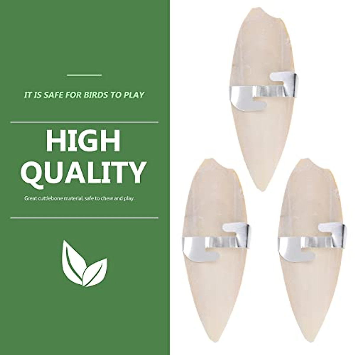 Hemobllo Cuttlebone for Birds- 6 Set Cuttlefish Bones with Metal Holder Parrot Cuddle Bone Chew Toy Pet Molar Toy Cuttlebone for Cockatiels Parakeets (10-12cm)