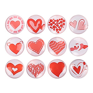 Glass Strong Heart Love Refrigerator Magnets,12 Pack Magnetic Fridge Stickers,Whiteboard Cabinet Locker Dishwasher Magnets for Kitchen Office Classroom Supplies (Heart Refrigerator Magnet)