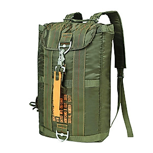 Greencity AIR Force Parachute Buckles Rucksacks Flight Gear Bag Tactical Backpack Deployment Bag,Green