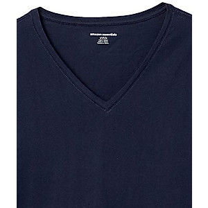 Amazon Essentials Women's Classic-Fit 100% Cotton Long-Sleeve V-Neck T-Shirt, Navy, XX-Large