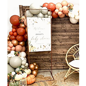 Little Pumpkin Balloon Garland Kit With 140pcs 18/10/5inch Dusty Gary Orange Rose Gold Nude Latex Balloons with for Boho Fall Thanksgiving Autumn Birthday Baby Shower Party Decorations(Orange)