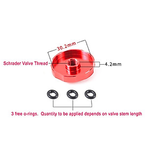 COONIUM Bike Air Valve Top Cap Cover for Suspension Fork, 2 Anodized Color Options (Black)