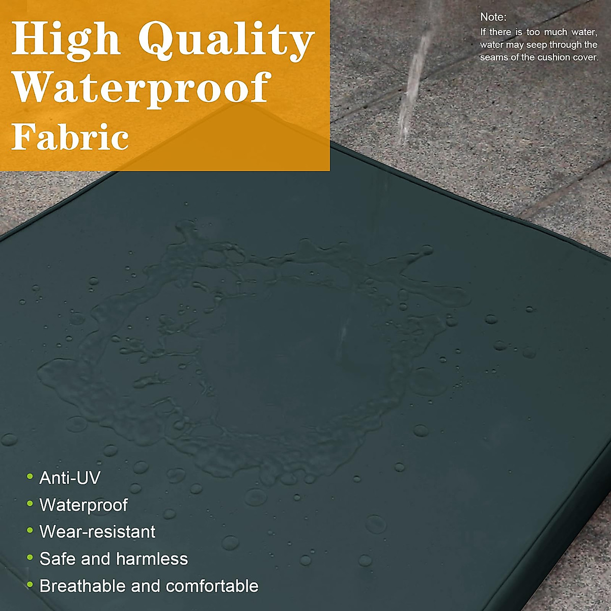 Bextile 14 Piece Outdoor Patio Cushion Covers Replacement, Outdoor Cushion Slipcovers, Water-Resistant Patio Furniture Cushion Covers with Zipper (Dark Grey)