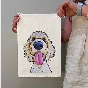 Goldendoodle Tea Towel - Funny Doodle Labradoodle Goldendoodle Flour Sack Towel - Doodle Lover Gifts - Doodle Labradoodle Goldendoodle Gifts for Mom - Handmade - Dog Lover Kitchen Decor