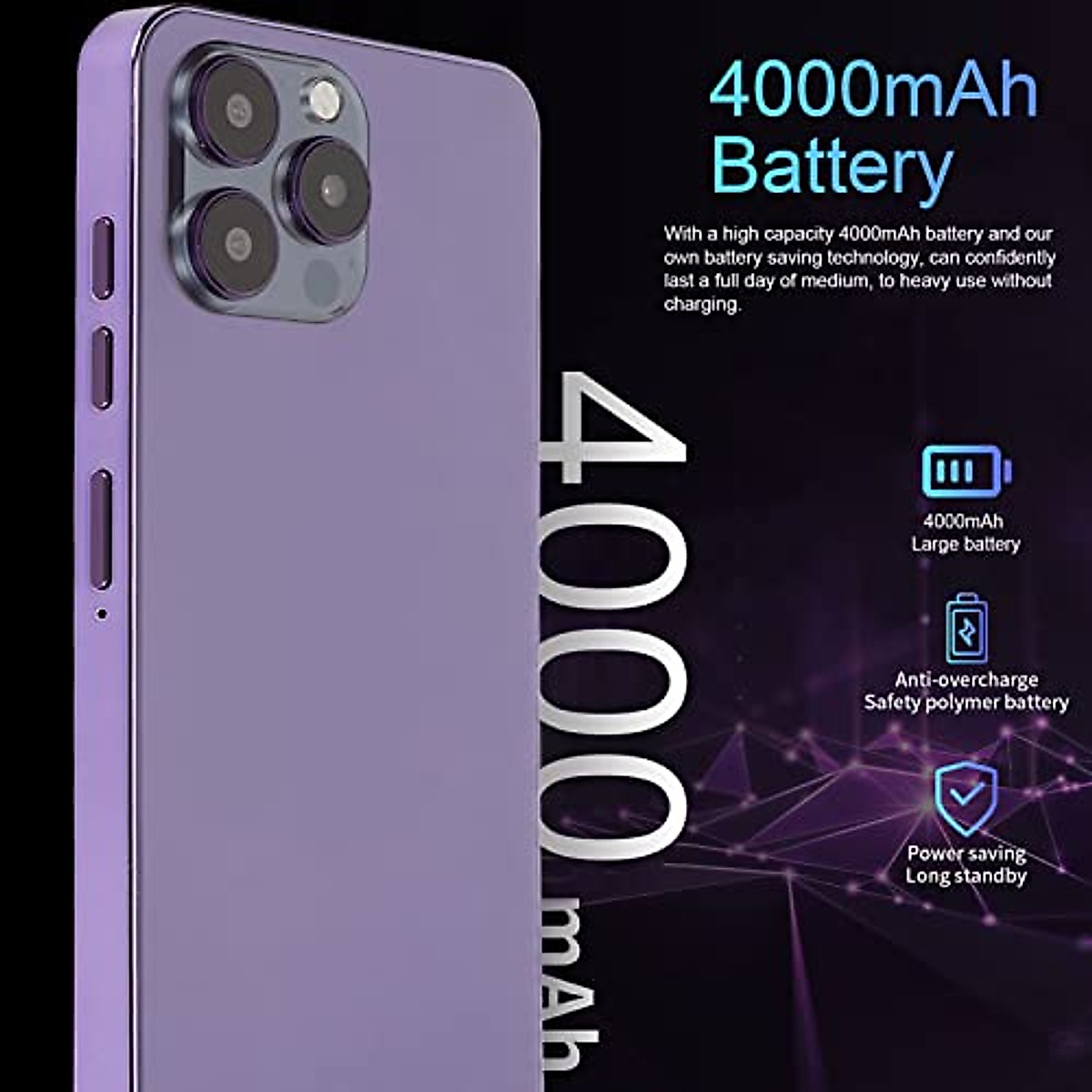 Bewinner Unlock Smartphones,I14Pro 6.7 in 4G Phone for Android11 and 2.0GHz,4GB RAM 128GB ROM Unlocked Cell Phone,8MP Front 16MP Rear Camera Mobile Phone,Cellphone with 4000mAh