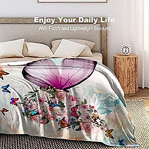 Ultra Soft Butterfly Blanket Couch Warm Fuzzy Flannel Fleece Throw Blanket for Kids and Adults Gifts 50"X40"