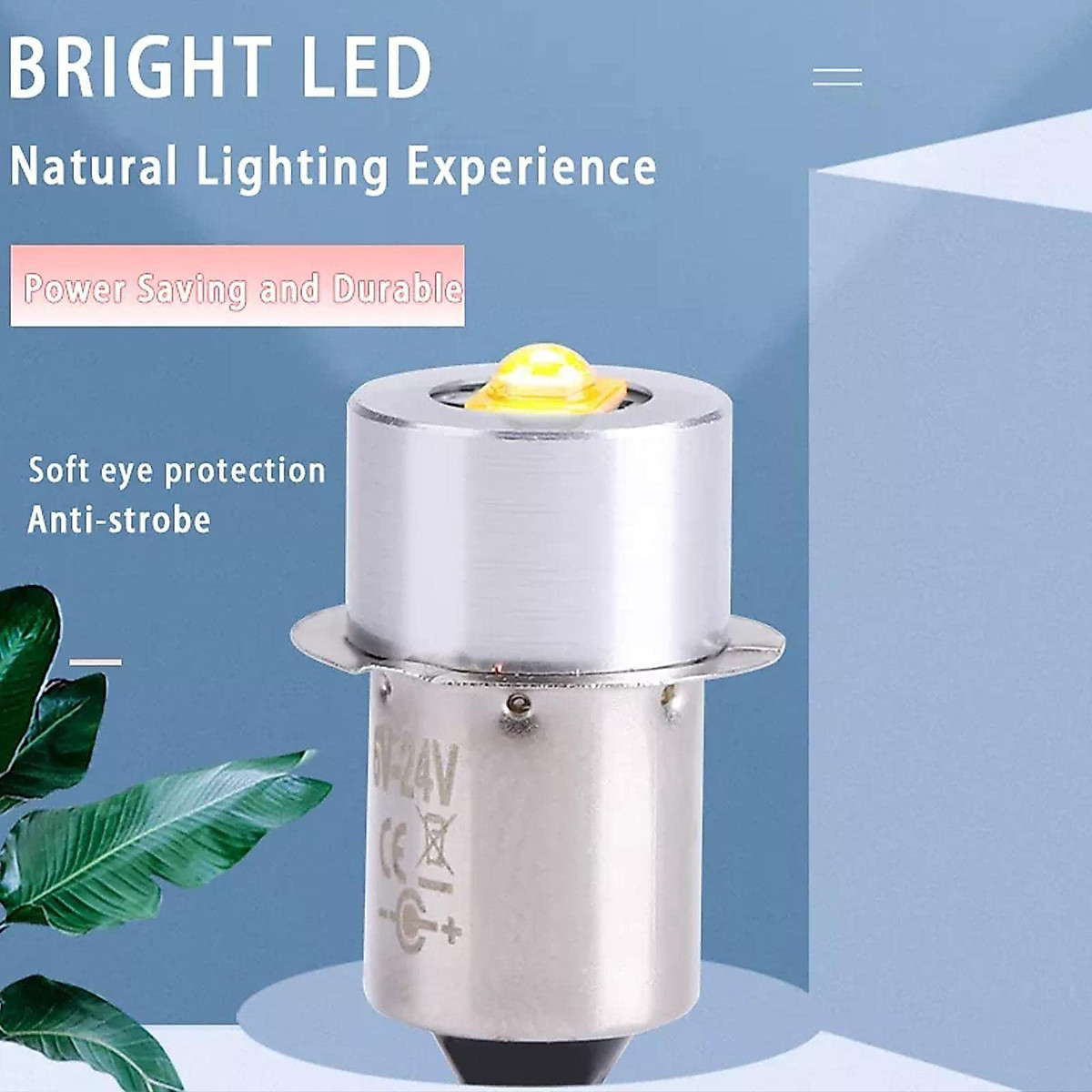 1PC P13.5S Mag Light LED Bulb 3-6 C&D Cells Torch Flashlight LED Converter 6V White 12V 3V 9V 18V White/Warm 24V 4.5V