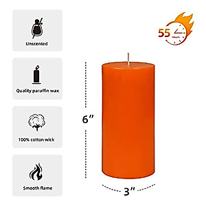 Zest Candle Pillar Candle, 3 by 6-Inch, Orange