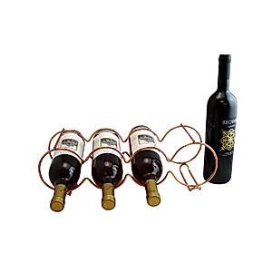 Rose Gold Stackable Table Top Wine Rack Bottle Holder Each Holds 4 Bottles - Keeps Bottles of Wine Horizontal to Prevent Oxidation
