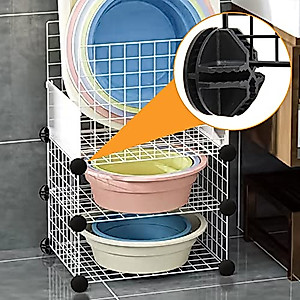 HAPY SHOP 40 Pcs Black Wire Grid Cube Plastic Connectors for Modular Closet Storage Organizer and Wire Grid Cube Storage Shelving