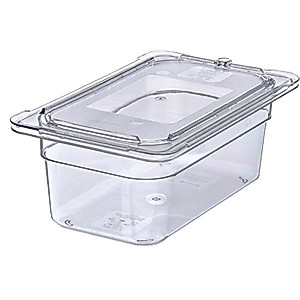Carlisle FoodService Products Plastic Food Pan 1/4 Size 4 Inches Deep Clear