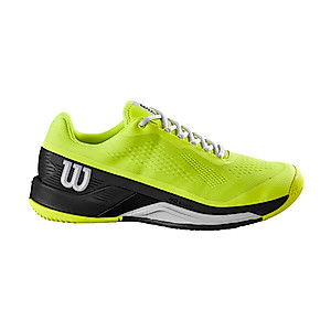 WILSON Men's Rush Pro 4.0 Sneaker, Safety Yellow/Black/White, 12