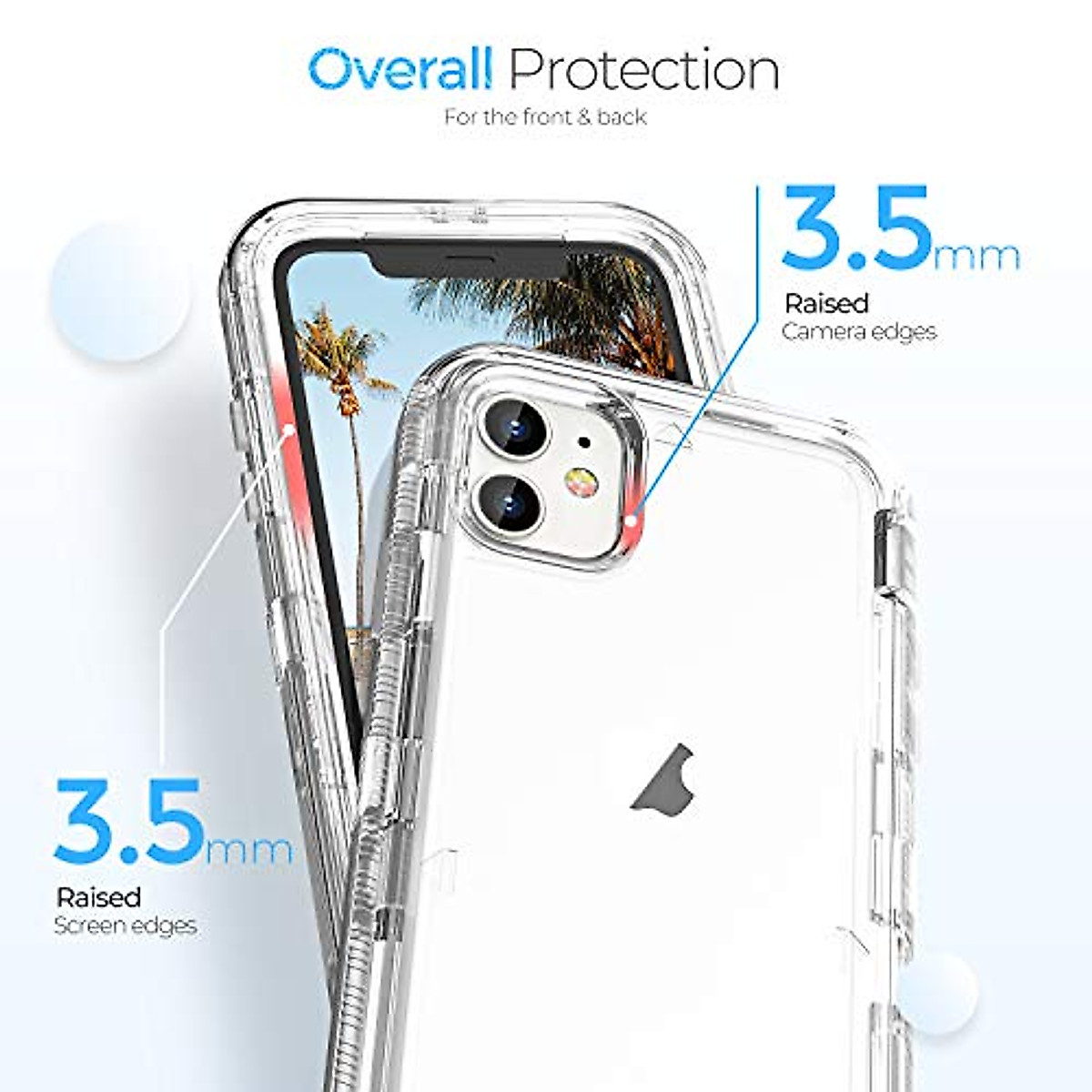 ORIbox Case Compatible with iPhone 11 , Heavy Duty Shockproof Anti-Fall clear case