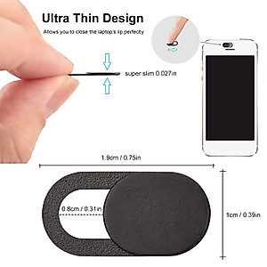 Webcam Cover, Halalili [2 Pack] 0.027 Inch Ultra-Thin Web Camera Cover Slide Compatible with MacBook, Laptop, PC, Computer, iMac, iPad, iPhone 8/7/6 Plus, Protect Your Privacy and Security