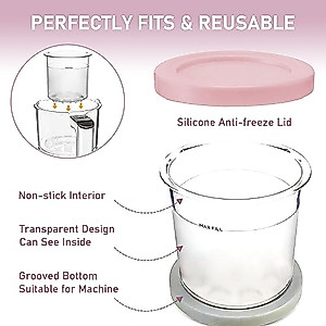 Containers Replacement for Ninja Creami Pints and Lids, Ice Cream Storage Containers Compatible with NC301 NC300 NC299AMZ Series Ice Cream Maker, BPA Free Dishwasher Safe Airtight & Leak-Proof (4 Pack)