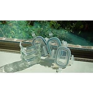 GENICOOK Borosilicate Glass Small Baby-Size Meal and Food Storage Containers, Rectangular Shape - 6 pc Set (3 Containers - 3 Matching Lids)