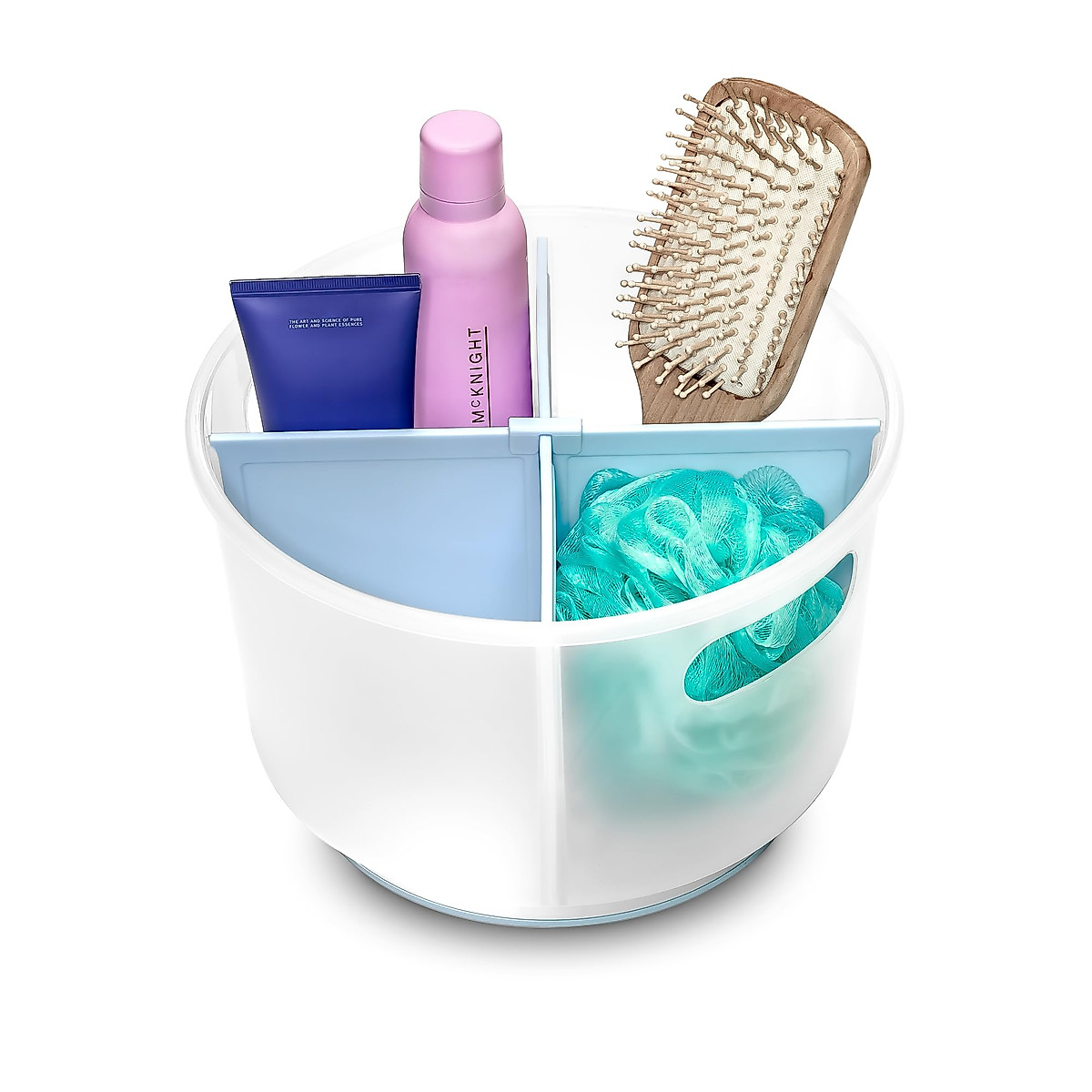 madesmart Divided Bathroom Tote | BATH COLLECTION | Handles for Portability | 360° Rotation | Utility Storage | Non-slip Base | BPA-Free