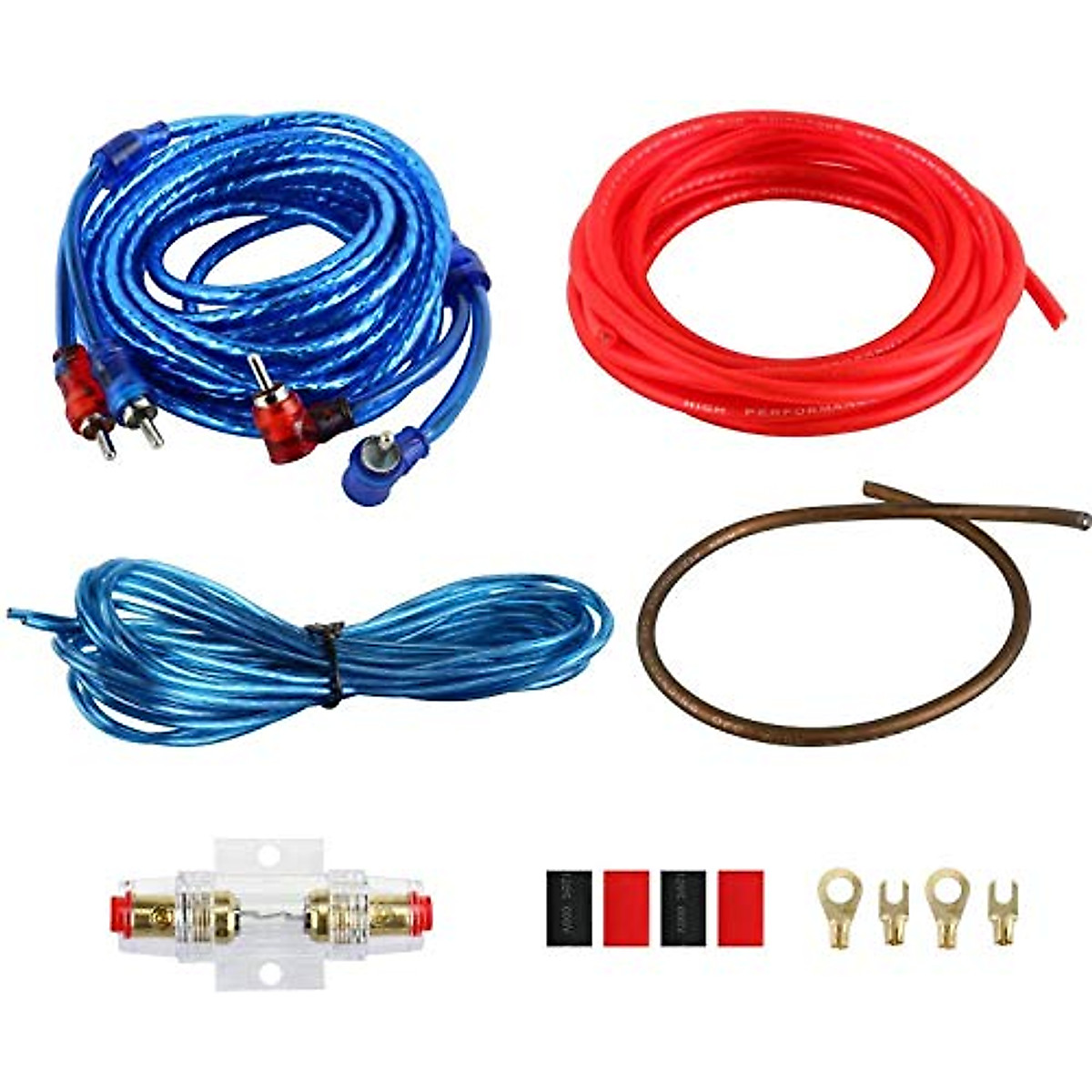 8/10GA Car Control Audio Cable Kit for Auto Amplifier Sub Woofer Wiring Power Amplifier Car Audio Sub Woofer Wire, AMP Wiring, Auto Audio Cables