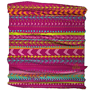 Karma Pink Multi Stripes Headband for Women - Medium - Fabric Headband and Stretchy Hair Scarf - Pink, 1 Count (Pack of 1)