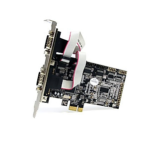 StarTech.com 4 Port Native PCI Express RS232 Serial Adapter Card with 16550 UART - Low Profile Serial Card (PEX4S553), Green