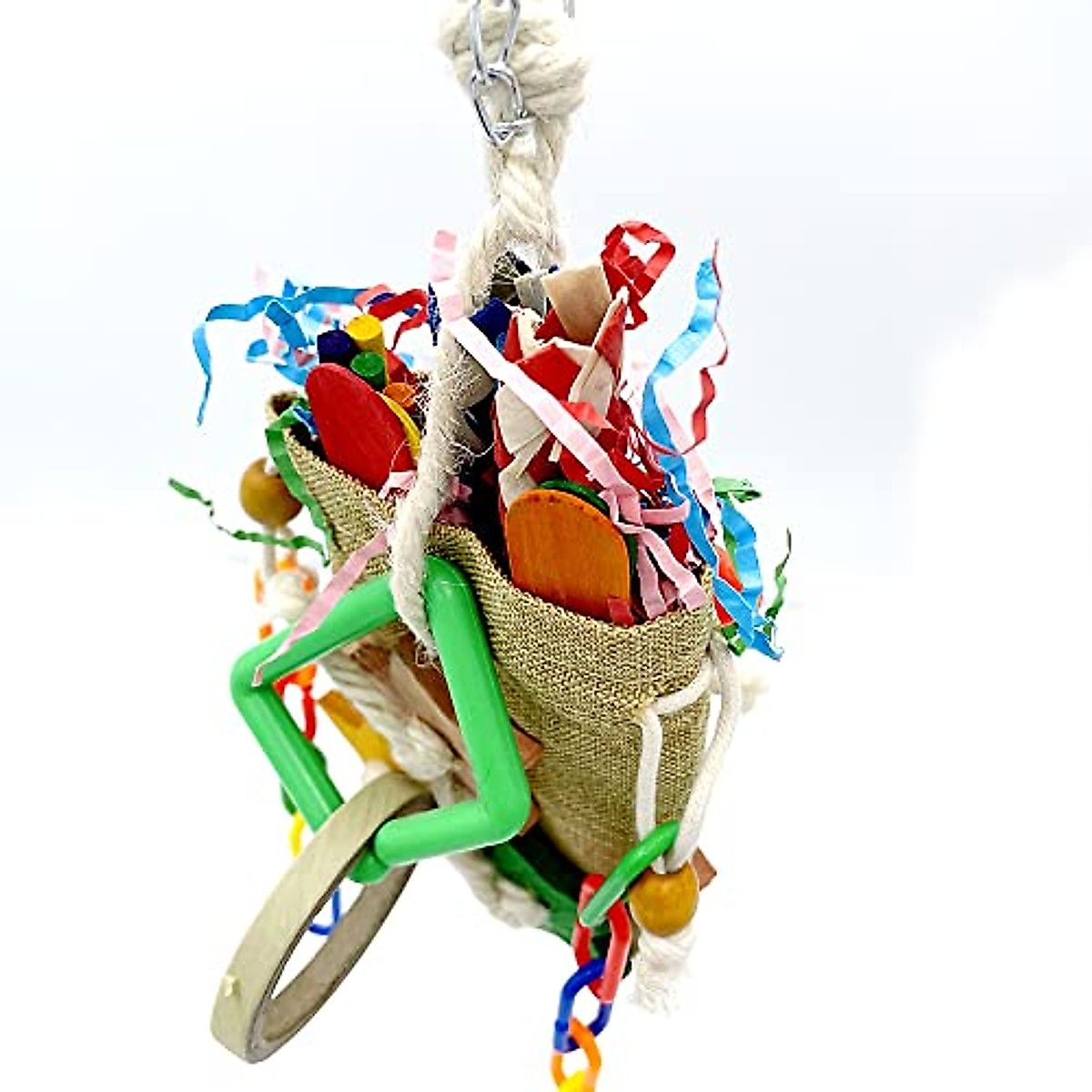GILYGI Bird Lucky Bag Toys - Bird Foraging Bag with Array of Chewable Toys for Small and Medium Parrot Cockatiels Parakeets Conures Quakers Caiques Pionus Senegals