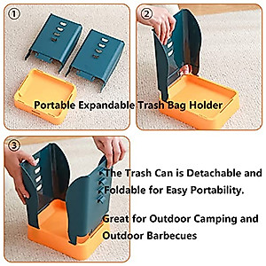 ZHEDALANG 9-Gear Adjustable Size Trash Can, Portable Expandable Trash Bag Holder, Portable Trash Bin for Kitchen, Collapsible Garbage Bag Holder Camping, Suitable for Different Sizes of Garbage Bags