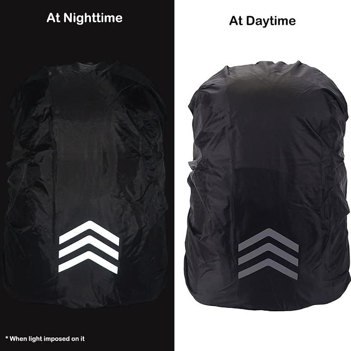 Legnowit Backpack Rain Cover Waterproof for 8-17L, Compact Foldable Hi-Visibility Reflective Strips Anti-dust Ultralight rain Cover for Hiking Camping Cycling Traveling (Black)