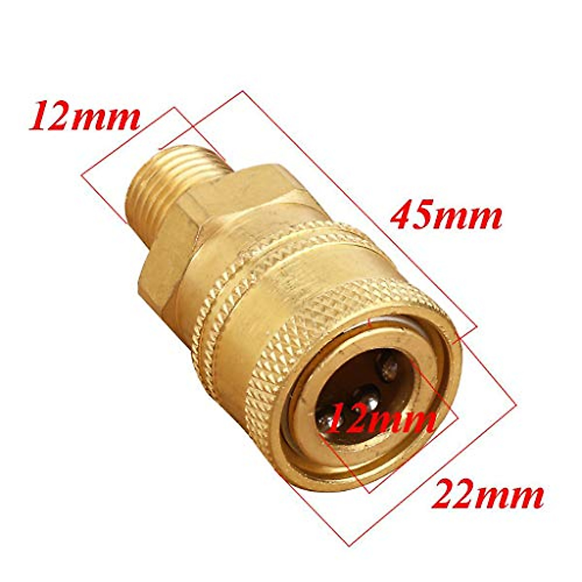 XIE Brass Pressure Washer Quick Connect air Hose fittingsquick Connect 12mm, to 1/4inch M-NPTMale Socke, 4000PSI/275Bar for Household, Garden, and Vehicle Cleaning.