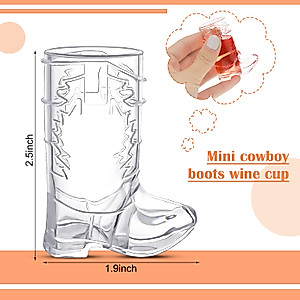Plastic Mini Cowboy Boot Shot Glasses 1 oz Reusable Cowboy Boot Cups Western Plastic Beer Mugs for Cowboy Cowgirl Party Decorations Bachelorette Party Supplies Birthday Wedding Decorations (12 Pcs)