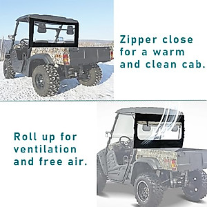 QYMOTO UTV Rear Windshield Zipper-open Soft Windscreen Dust Stopper for Hisun UTV 500 700, Axis 500 700 750crew, Massimo MSU500, Coleman 500 700, Cub Cadet challenger 500 700