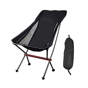 TRENTSNOOK Exquisite Camping Stool Outdoor Folding Chair Seat Portable Steel Stool Beach Chair Fishing Beach Barbecue Camping Picnic Picnic (Color : Black)
