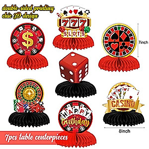 Casino Theme Party Decorations, Casino Birthday Party Decorations Supplies, Las Vegas Party Decorations, Poker Happy Birthday Backdrop, Casino Honeycomb Centerpieces, Casino Balloons Garland
