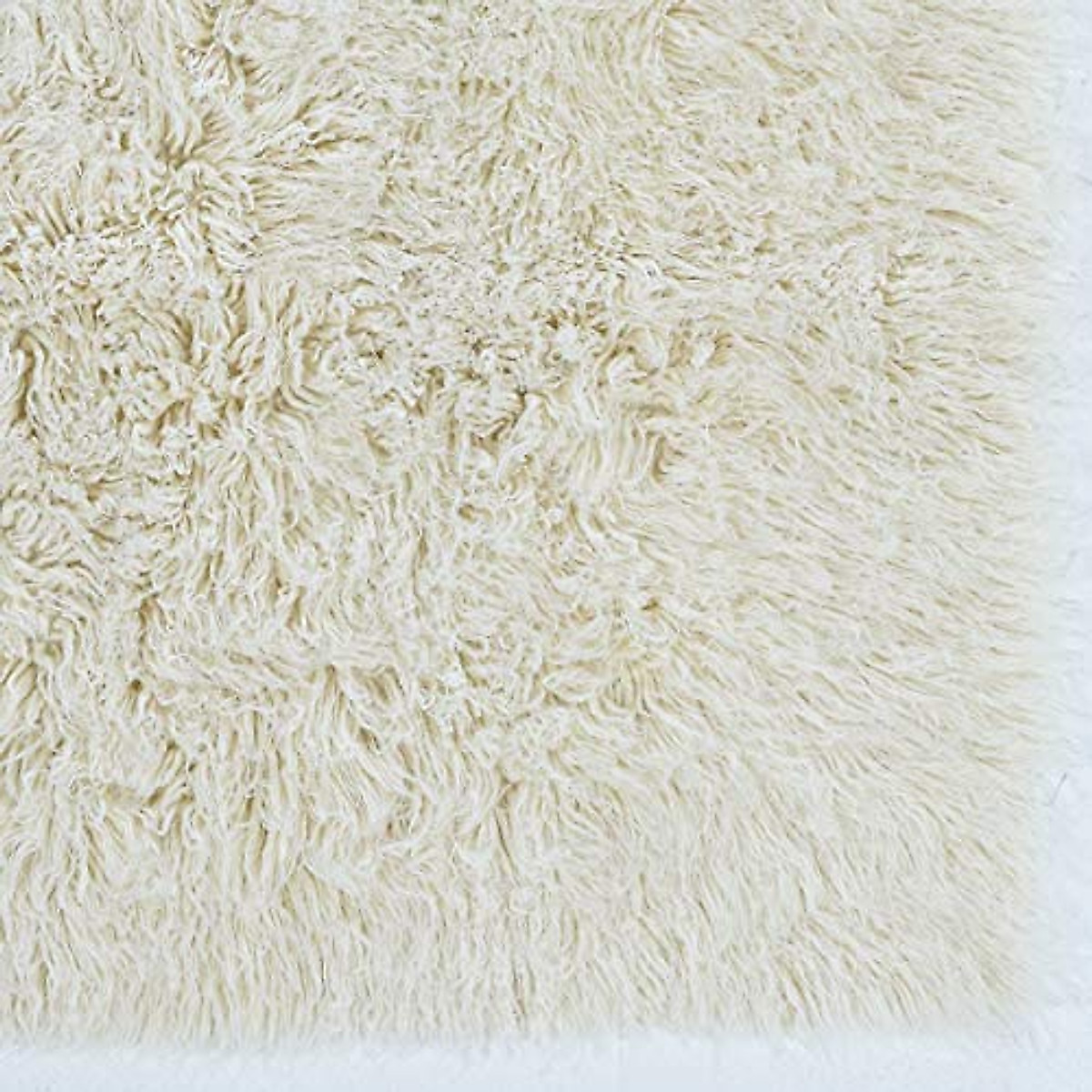 Linon 1400gram Natural Off White Wool Shag 2'4" X 4'3" Accent New Flokati Rug, 2' x 5'