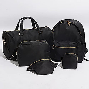 Kaymey Lightweight Casual Backpack for School Solid Color Multipurpose Unisex Waterproof Daypack Weekender Luggage Backpack Sports Backpack (Black)